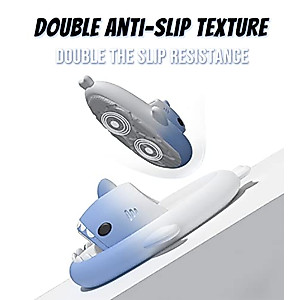 Mdnfdap Gradient Shark Slides for kids 2023 Summer Slippers Sandals Anti-Slip Cloud Slippers Open Toe EVA Lightweight Sole Casual Beach Shoes -(Purple rainbow) 200