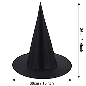 SATINIOR 2 Packs Halloween Witch Hats Witch Costume Accessory for Halloween Party, Black