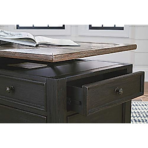 Signature Design by Ashley Tyler Creek Rustic Farmhouse Lift Top Coffee Table with Drawers, Brown & Black
