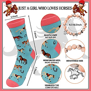 JMTMBR Horse Gift for Girls Horse Tumbler Socks Stickers Ornament Hair Accessories 6pcs Gift Set for Horse Lovers Birthday back to School Gift for Daughter Granddaughter Niece