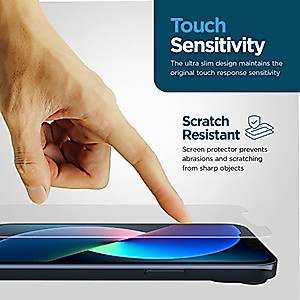 Case-Mate iPhone 14 Pro Screen Protector - 6.1 Inch - Anti-Scratch Tempered Glass with Shatter Protection - Durable 9H Glass Film with Touch Sensitivity, High Clarity, Case Friendly, Easy to Apply