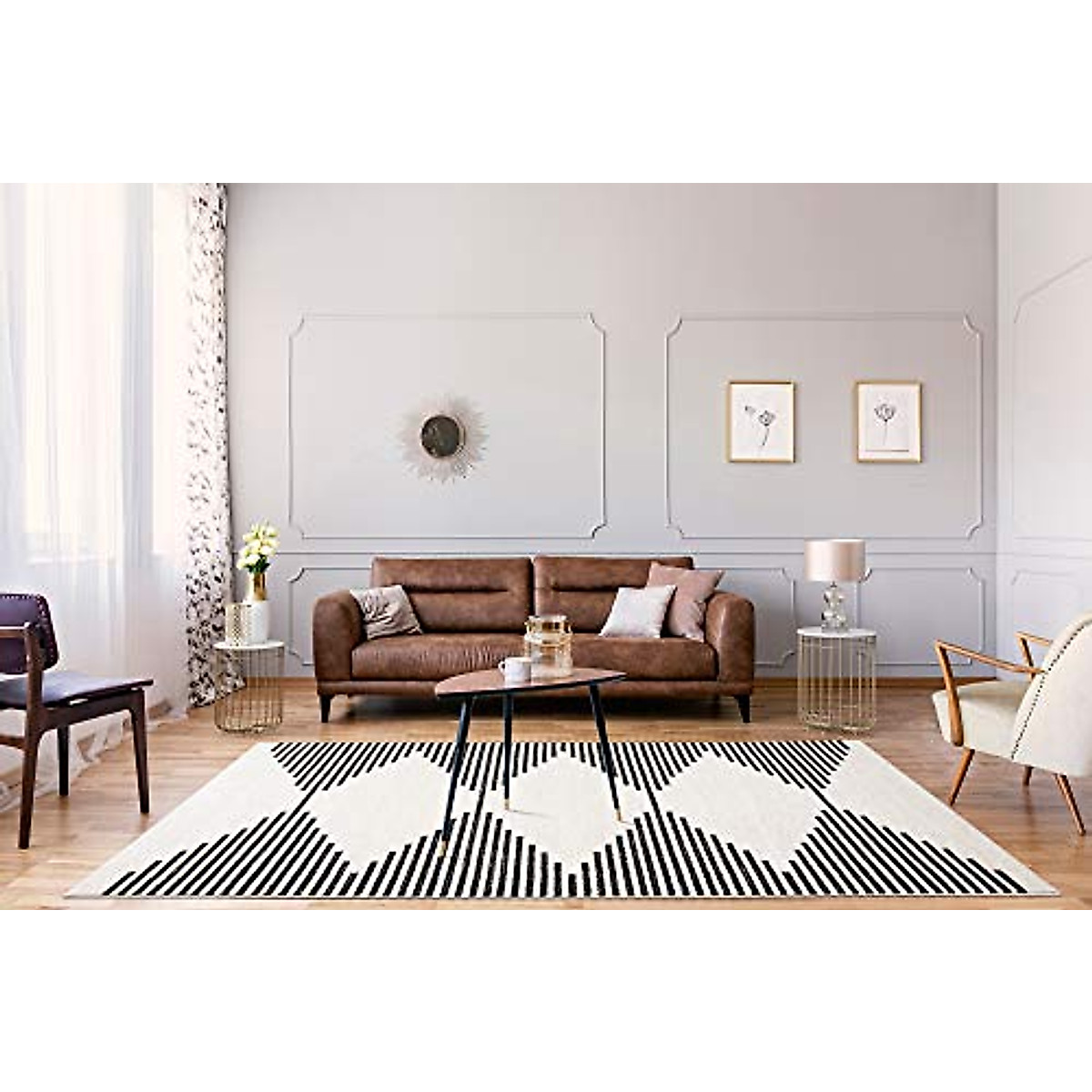 Poly and Bark Mekko 6'x9' Area Rug, 6' x 9', Mist White