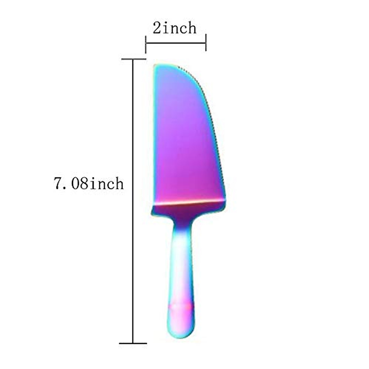 MBBITL Cake Server Pie Pizza Cutter Stainless Steel Spatula - Rainbow