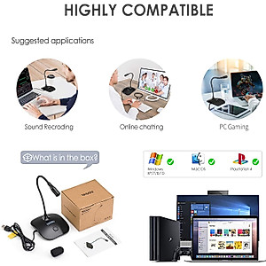 TKGOU USB Microphone for PC, Computer Microphone, PC Microphone with Mute Button & LED Indicator, Laptop Desktop Condenser Mic, Great for Podcast, Gaming, Streaming, Recording - Windows & Mac