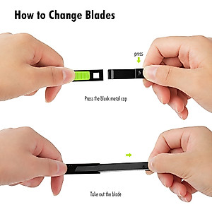 FantastiCAR Lightweight Retractable Auto-Lock Utility Knife Slim Box Cutter, with Extra 5 Blades (9mm), Staple Puller Design and Metal Body