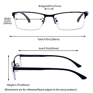 ALWAYSUV Fashion Black Half Frame Clear Lens Business Glasses Frame Women/Men