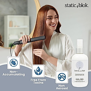 Static Blok Anti-Static Spray for Hair - Instantly Eliminate Static Cling, Shocks, Flyaways- Long-Lasting All-Day Freshness - works on Natural and Synthetic Wigs - 8oz