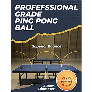 Glymnis Ping Pong Paddles Set of 4 Table Tennis Rackets with 8 Balls, Storage Case for Indoor Outdoor Table Tennis Paddle Game Accessories