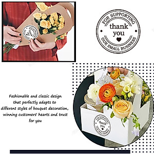 1.5" Round Thank You Stickers - Printed Thank You for Supporting Our Small Business Stickers with Hearts - 500 Thank You Labels Per Roll