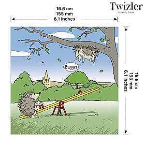 Twizler Funny Card with Hedgehogs – Blank Card – Happy Birthday Card – Humour Card – Mothers Day Card – Fathers Day Card – Valentines Day Card – Teenager Card – Get Well Soon Card – New Home Card