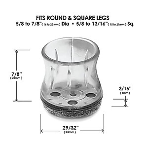 Slipstick GorillaFelt Chair Leg Floor Protectors for Hardwood Floors, Clear Sleeve Felt Pads for Furniture That Stay On, Fits Round & Square Legs, Includes 8 Premium Transparent Chair Socks, CB182