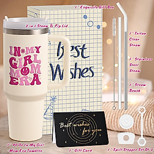 Gusgopo Gifts for Mom, 40 Oz In My Girl Mom Era Tumblers, Cute Mother Cups for Mother's Day Birthday