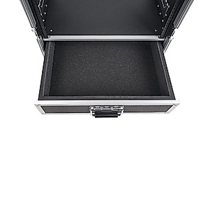 Sound Town 6U Rack Case with 2U Rack Drawer, Casters, for 19" Amps, Mixers, Microphone Receivers (STRC-6U2DR)