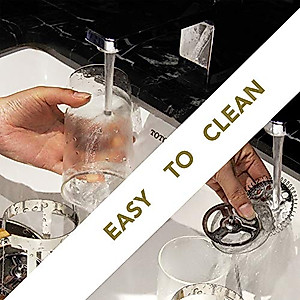 Sivaphe 12 oz French Press Coffee/Tea Maker Single Cup Espresso Press Stainless Steel Filter 0.35L High Borosilicate Carafe Durable Bamboo Handle Small Coffee Maker