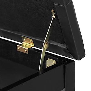 SONGMICS Duet Piano Bench with Padded Cushion and Storage Compartment for Music Books, Tufted Wooden Seat, Black ULPB074B01