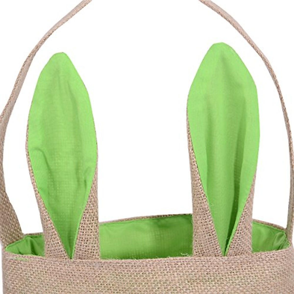 KEFAN 3 Pack Easter Bags, Egg Hunting Bunny Ear Baskets Jute Burlap Reusable Tote Bags for kids DIY Blank Gift Tote Bags