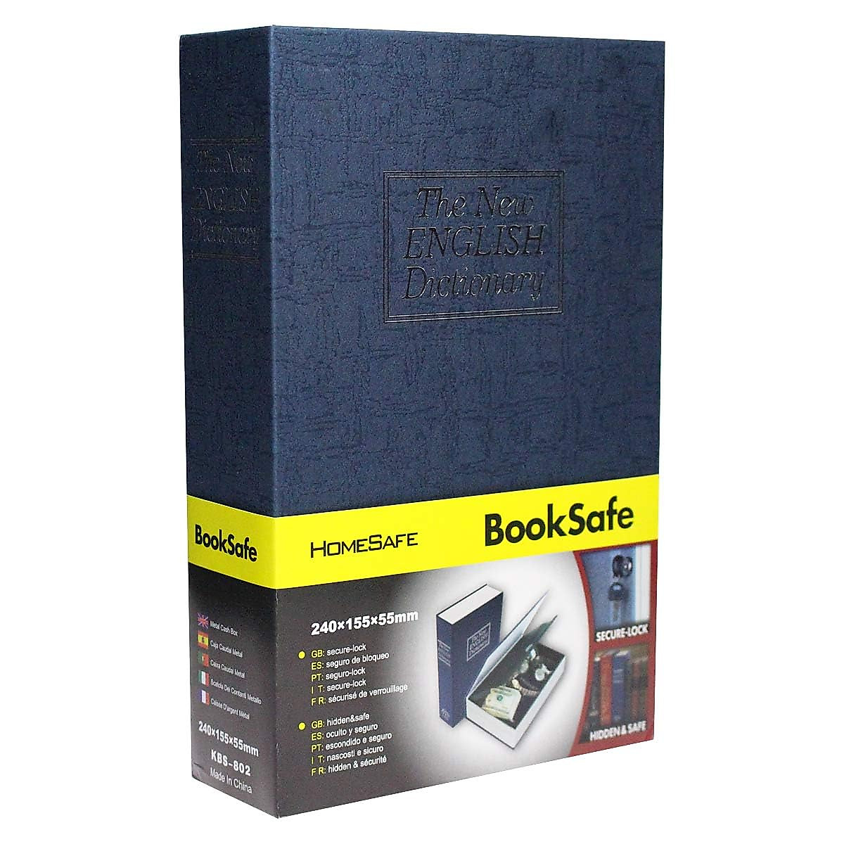 SEPOX® Ultimate Diversion Safe Book Box, Lock Box with Key - Large Sized Blue Dictionary - Ideal for Safeguarding Money, Jewelry, and Valuables - Perfect for Dorms & Homes
