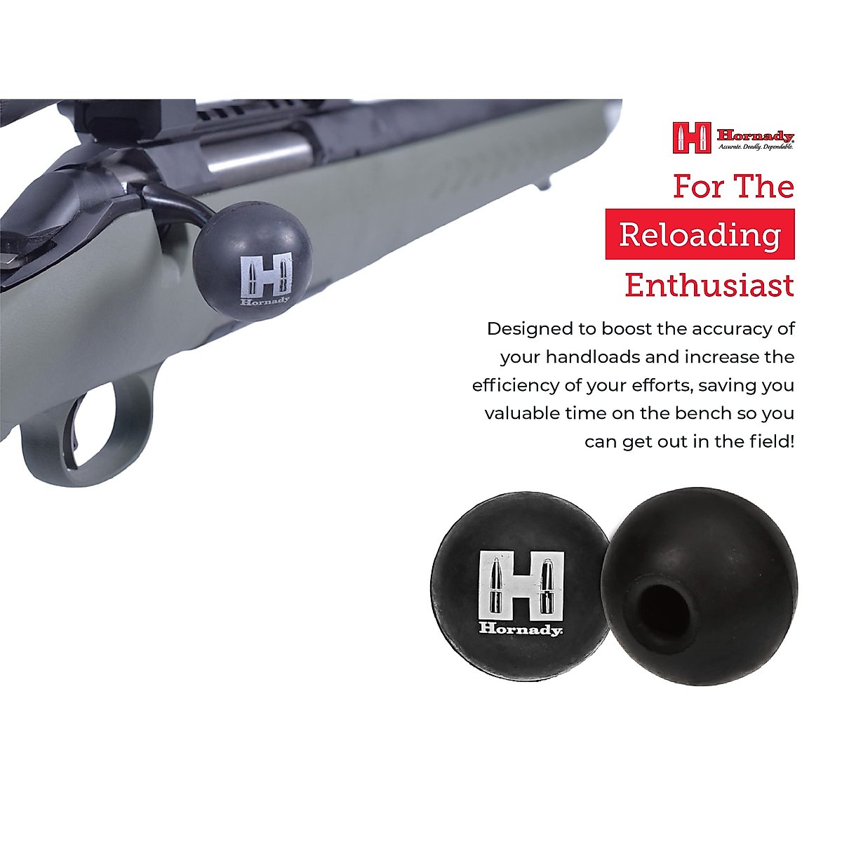 Hornady Lock-N-Load Bolt Ball – A Firearm Accessory for Faster Reloads – Easy Grip When Shooting with Gloves, Ideal for Hunting – Item No. 99123