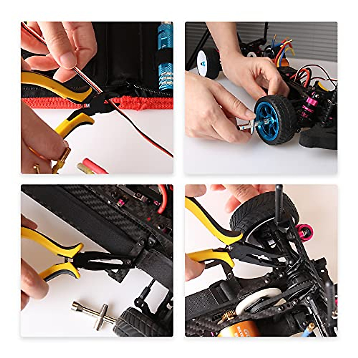 12Pcs RC Car Tools Kits Screwdriver Set (Hex, Phillips, Flat) Pliers Socket Wrench Hobby Tools Kits for Traxxas Arrma RC Car Drone Airplane Helicopter Vehicle Multirotors Models Repair Tool (Blue)