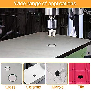 THINKWORK Diamond Drill Bits, Hollow Drill Hole Saw Set, 10-Piece Tile Opener with Hole Saw Guidance Fixture, Suitable for Ceramic, Glass, Tile, Porcelain, Marble