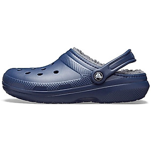 Crocs Unisex-Adult Classic Lined Clog, Navy/Charcoal, 13 Women/11 Men