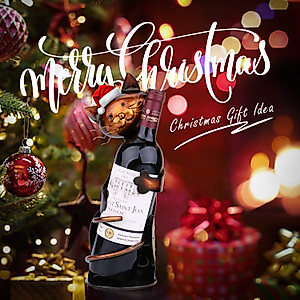 Tooarts Cat Shaped Wine Holder Wine Rack shelf Metal Sculpture Practical Home decoration Crafts