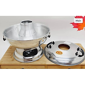 Tom Yum or Soup Heated Serving Pot Soup Bowl Polished Aluminum