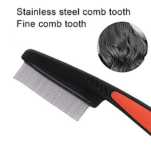 Trism Stainless Steel Fine Tooth Comb Dandruff Comb, Professional Fine Tooth Hair Comb for Kids and Adults