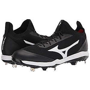 Mizuno Mens Cleat Baseball Shoe, Black/White, 13 US