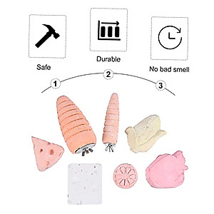balacoo 14 Pcs pet Molar Stone Rabbit Treats Chinchilla chew Toys Small Animal Toys Rat Calcium Chews Hamster cage Toy Perch Jumping Stand Small pet chew Calcium Stones Small pet chew Toy