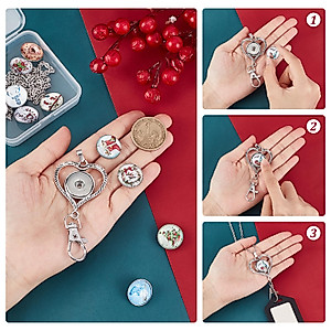 SUNNYCLUE 1 Box 12Pcs Lanyard Necklaces Badge Holder Necklace Winter Christmas Office Badge Lanyard ID Holders Name Tag Lanyards Breakaway for Women Teacher Stundent Nurse Christmas New Year Gift