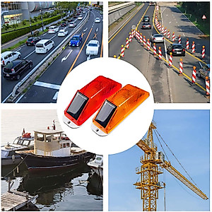 RISOON Solar Strobe Warning Light: Sensitive LED Warning Lamp High Bright Waterproof IP65 Light Control Flashing Beacon Barricade Construction Safety Traffic Light for Driveways Dock (Red)