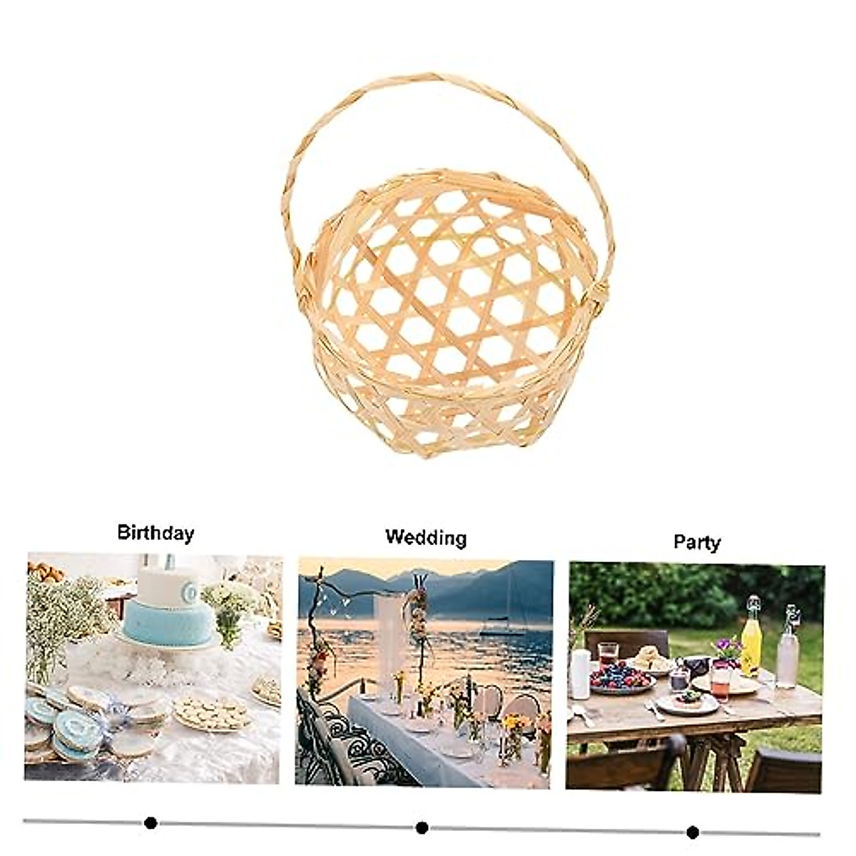 Abaodam 8 Pcs Portable Bamboo Basket Decorative Basket Kitchen Egg Basket Miniature Flower Basket Mini Picnic Basket Wicker Bread Tiny Fruit Basket Multifunction Multipurpose Basket