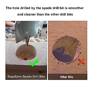 SagaSave 15MM High Carbon Steel Spade Drill Bit,Woodworking Paddle Flat Bit for Wood,Soft & Hardwood,Gypsum Board,Clinker,Foam Box-1PCS Silver