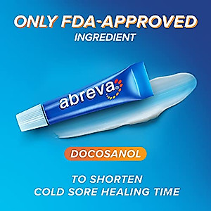 Abreva 10 Percent Docosanol Cold Sore Treatment, Treats Your Fever Blister in 2.5 Days - 0.07 oz Tube x 2
