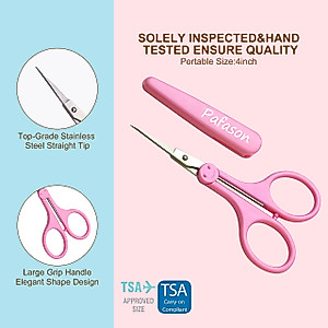 PAFASON 4" Stainless Steel Detail Craft Scissors Set with Straight & Precise Tips & Safety Cover Ideal for Scrapbooking, Paper Cutting, Sewing, Crafting, Quilting