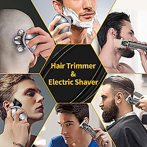 VOTMONI Head Shavers for Bald Men & Professional Barber Clippers Zero Gapped Hair Trimmer for Men, Rotary Bald Shavers Cordless Beard Trimmer Grooming Kit