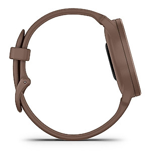 PlayBetter Garmin vivomove Sport (Cocoa/Peach Gold) Hybrid Smartwatch Power Bundle - Heart Rate Monitor Watch with Call Portable Charger & HD Screen Protectors - Women's Fitness Tracker