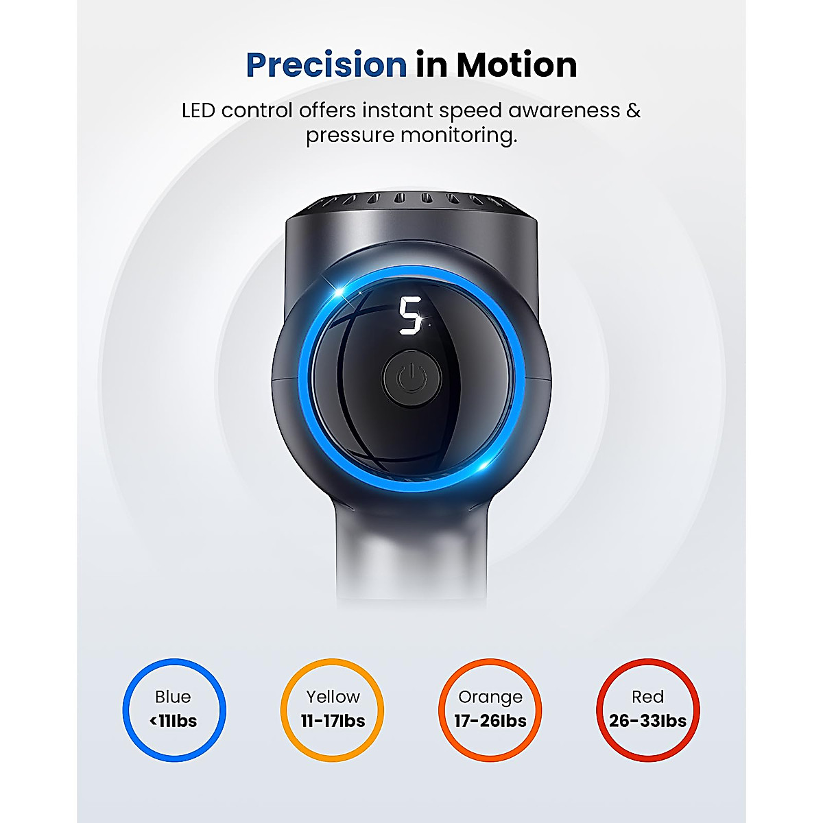 BOB AND BRAD C2 Massage Gun, Mini Massager Gun Deep Tissue, Professional Electric Back Massager for Athletes, Handheld Massager with LED Stall Force Display, FSA and HSA Eligible - Silver Grey