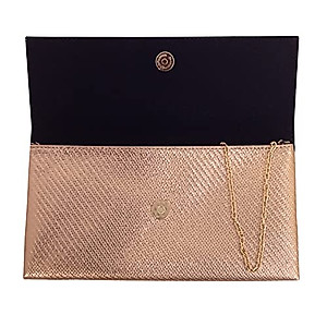 JNB Metallic Flat Clutch, Rosegold
