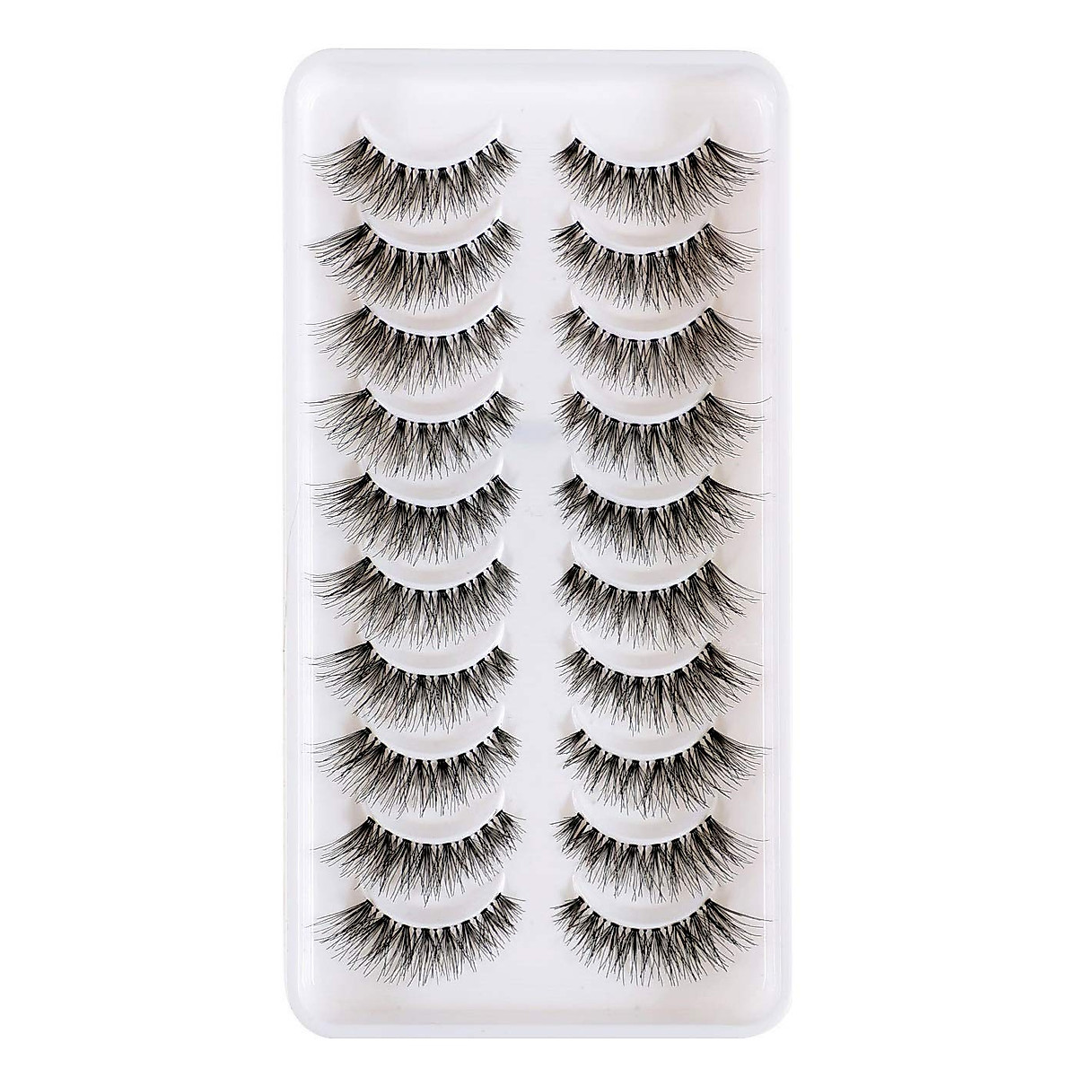 Newcally Lashes Natural Wispy False Eyelashes Cat Eye Lashes Hand-Knotted Soft Light Volume Fake Lashes Multipack