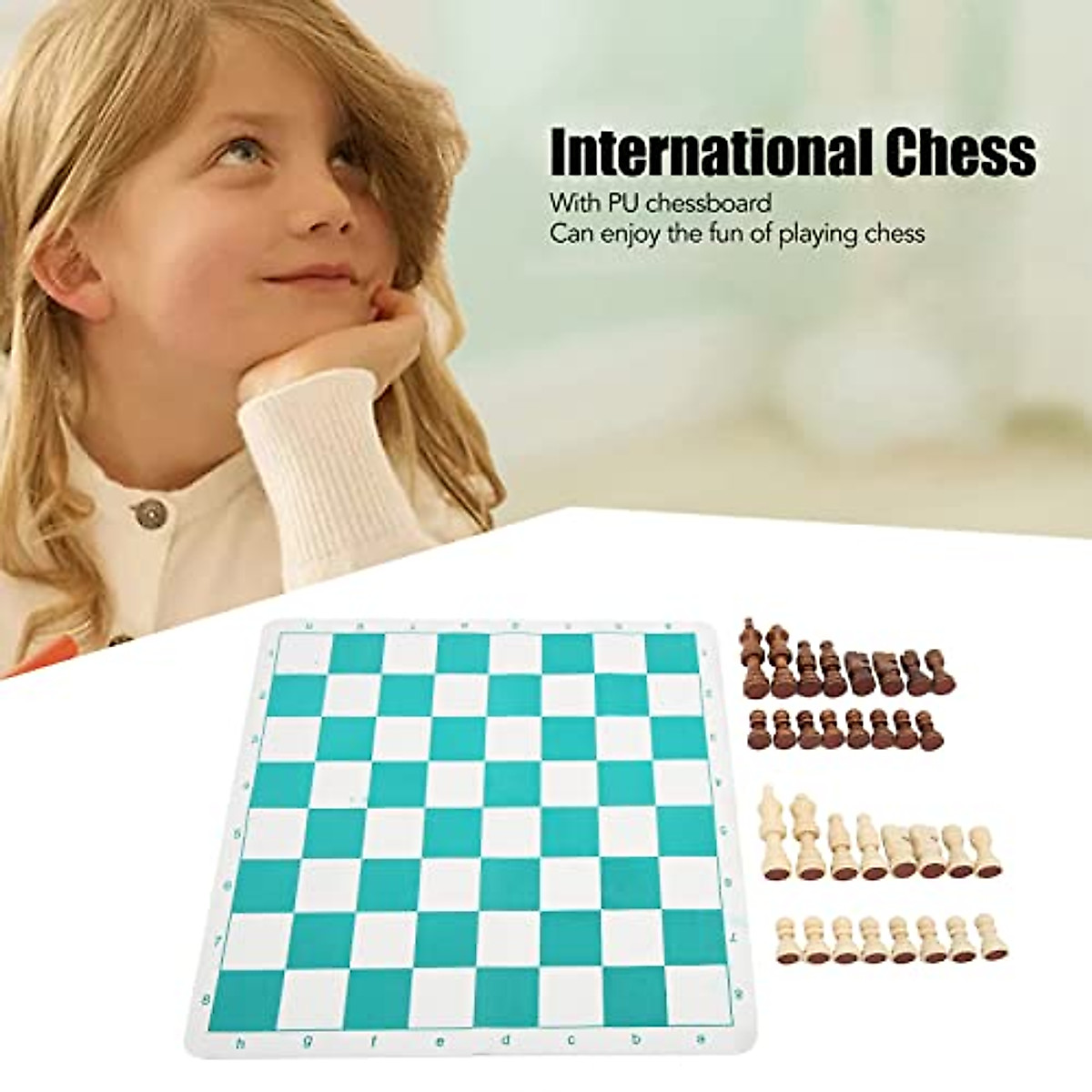 Chess Set,2 in 1 Travel Board Games for Kids and Adults,Packs and Travels Easy, Folding Roll up Chess Game Sets,Chess Set with PU Foldable Board and Weighted Pieces