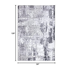 Rugshop Contemporary Abstract Distressed Area Rug 7'10" x 10' Gray