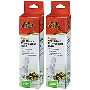 (2 Pack) Zilla Mini Compact Desert Fluorescent Bulb, 6 Watt