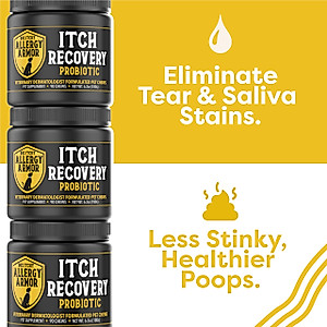 Doc Itchy: Allergy Armor Itch Recovery Probiotic | Dog Chews | Clinical-Strength, Medically Researched | Restore Gut & Skin Health | Effective for Allergy & Itch | Food Allergy Safe | Vegan | 90 Count