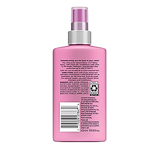 John Frieda Vibrant Shine Spray, Glossy Hair Treatment & Weightless Argan Oil Spray for Detangling, with Heat Protectant up to 450F, 5 Ounce