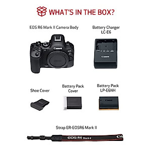 Canon EOS R6 Mark II - Full Frame Mirrorless Camera (Body Only) - Still & Video - 24.2MP, CMOS, Continuous Shooting - DIGIC X Image Processing - 6K Video Oversampling - Advanced Subject Detection