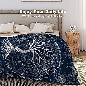 Tree of Life Throw Blanket Soft All Season Fleece Blanket Sofa Bed Lightweight Blanket Print Cute Stuff for Men and Lovers 40"x50"inch