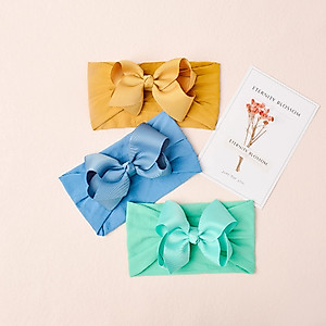 22 PCS Baby Girls Headbands Grosgrain Ribbon Big Hair Bows Elastic Soft Nylon Hairbands Accessories for Newborn Infant Toddler Kids Handmade