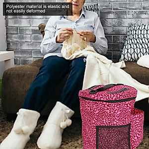 XHTLLO Crochet Bag, Cylindrical Knitting Bag Yarn Storage Organizer, Portable Yarn Organizer Crochet Bag with Detachable Carrying Strap, Crochet Supplies Gift